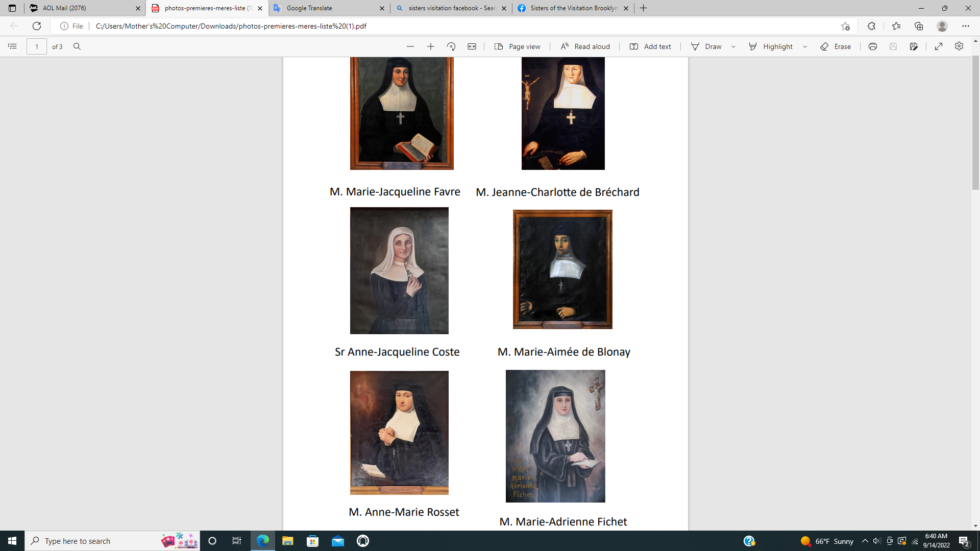 First Mothers of the Visitation Order | Visitation Spirit